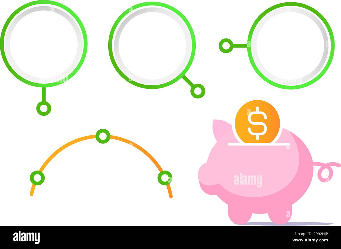 Money savings infographic chart design element set Stock Vector Image ...