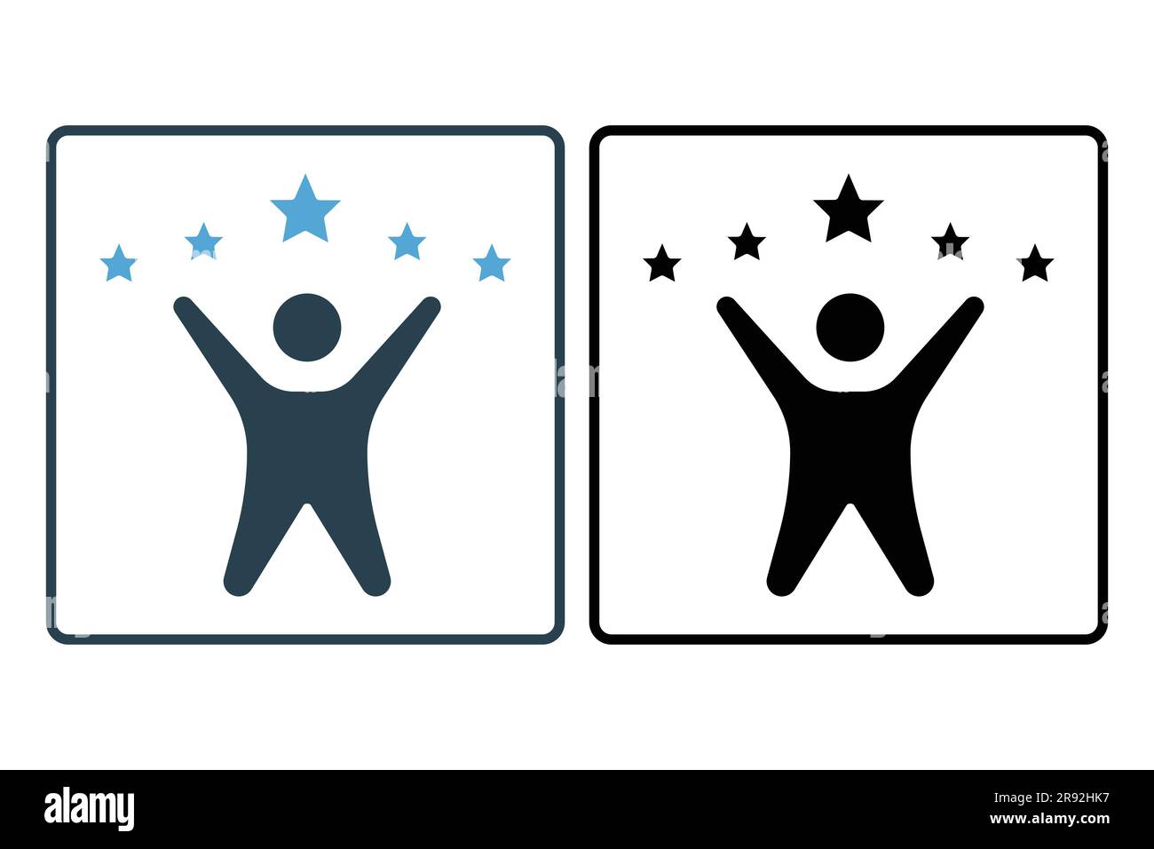 customer satisfaction 5 star icon. people with star. icon related to ...