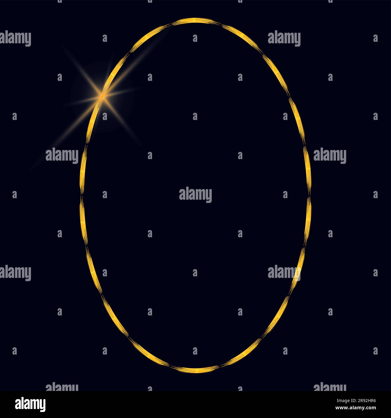 Golden ellipse frame Decorative design element Vertical or horizontal ...