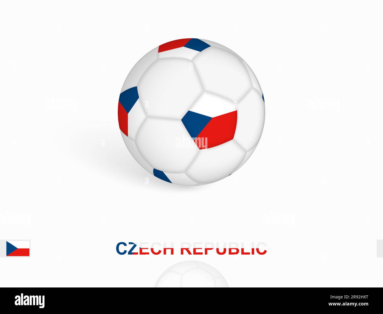 Soccer ball with the Czech Republic flag, football sport equipment ...