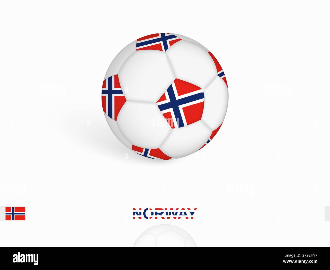 Soccer ball with the Norway flag, football sport equipment. Vector ...