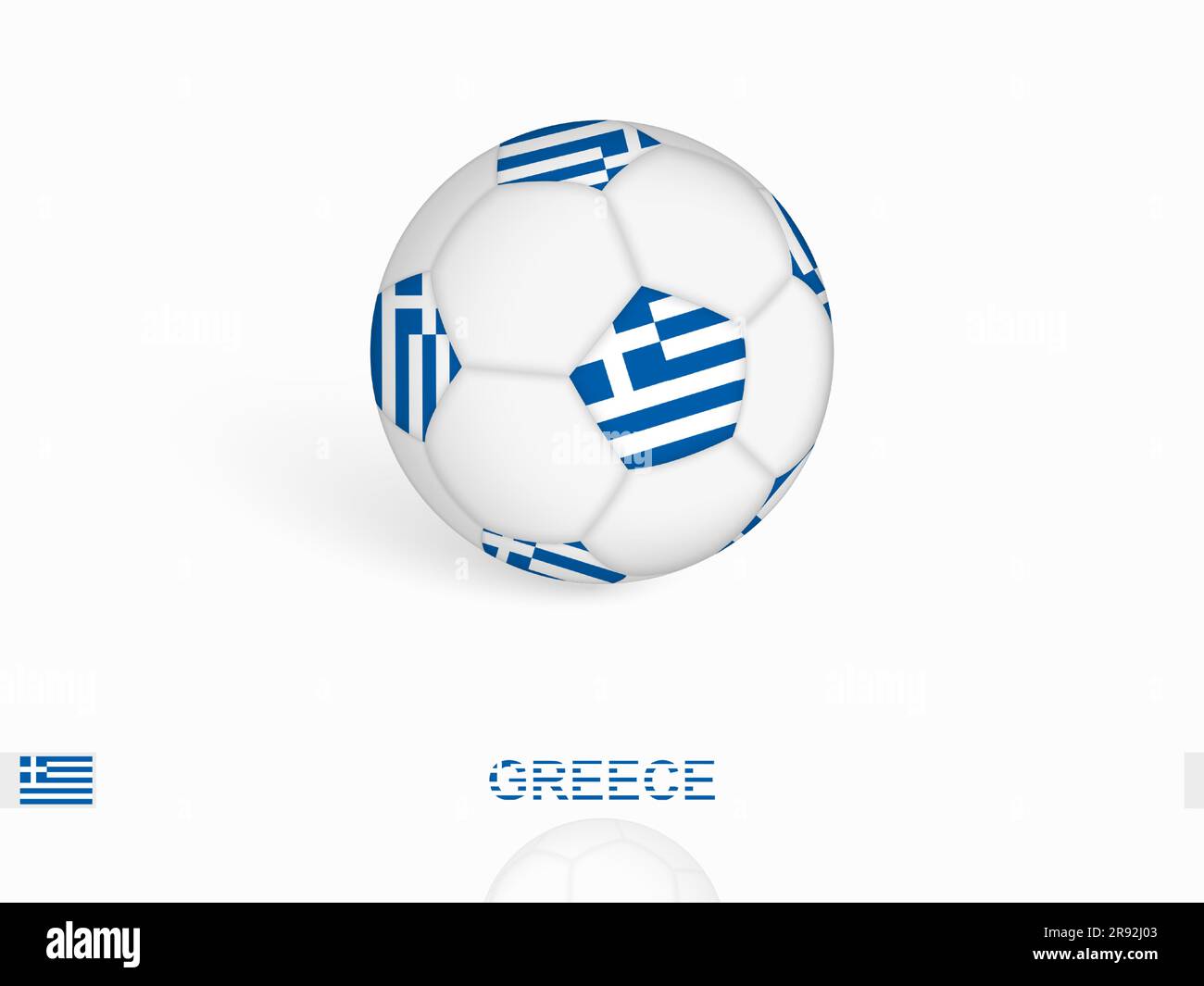 Soccer ball with the Greece flag, football sport equipment. Vector ...
