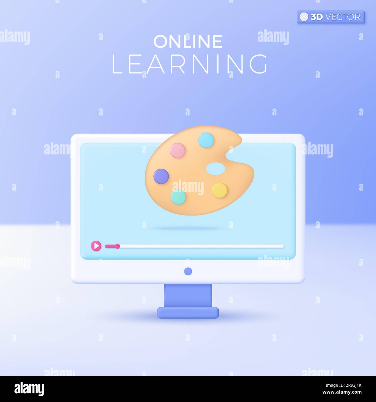 E-learning icon symbols. drawing, painter, art, color palette, Online ...