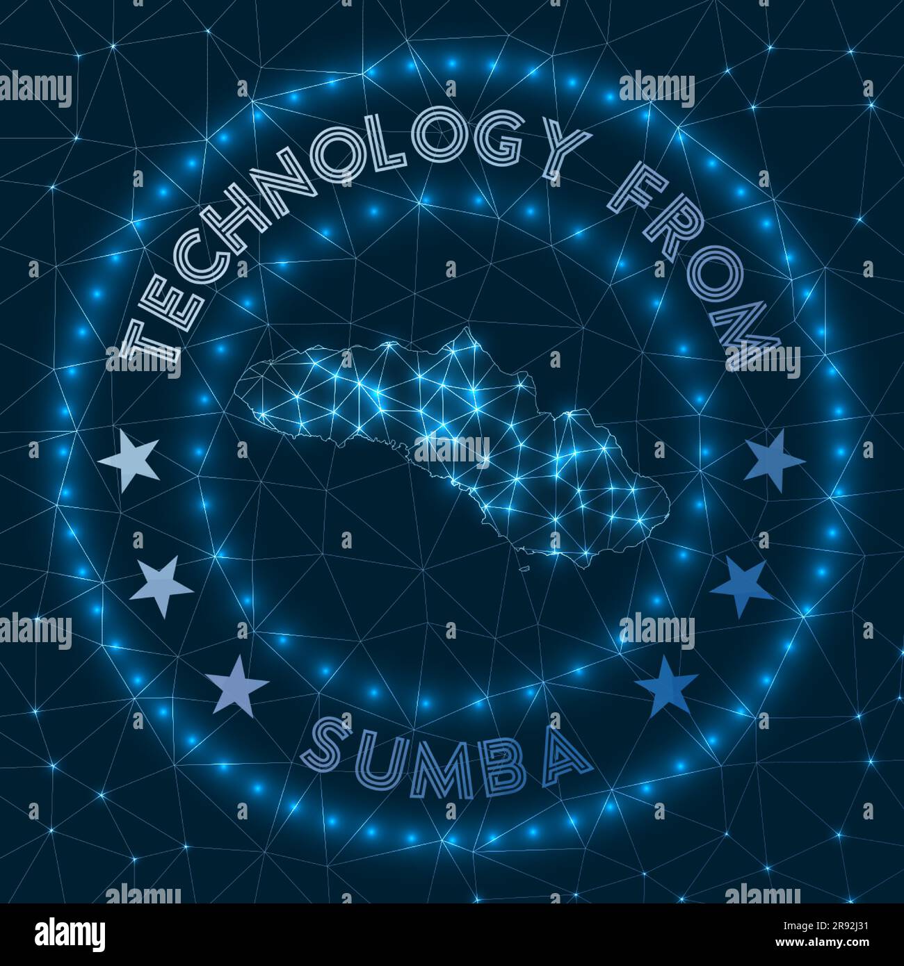 Technology From Sumba. Futuristic geometric badge of the island ...