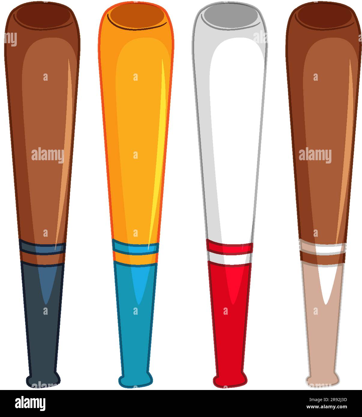 Baseball Bat in Different Colour Set illustration Stock Vector Image ...