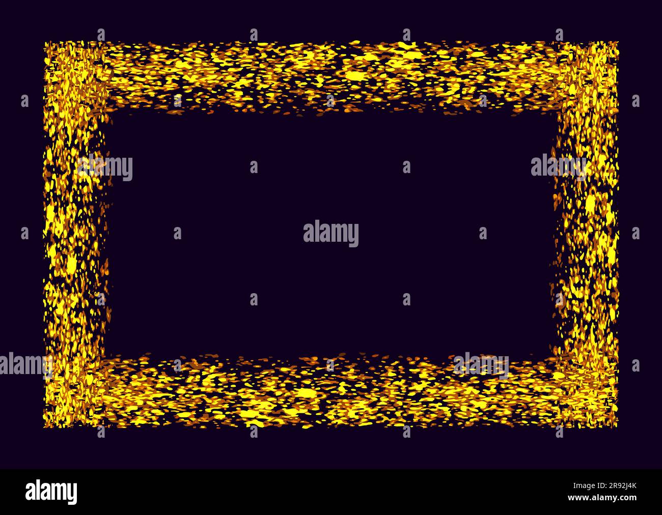 Golden bright rectangle frame Decorative design element Vertical or ...