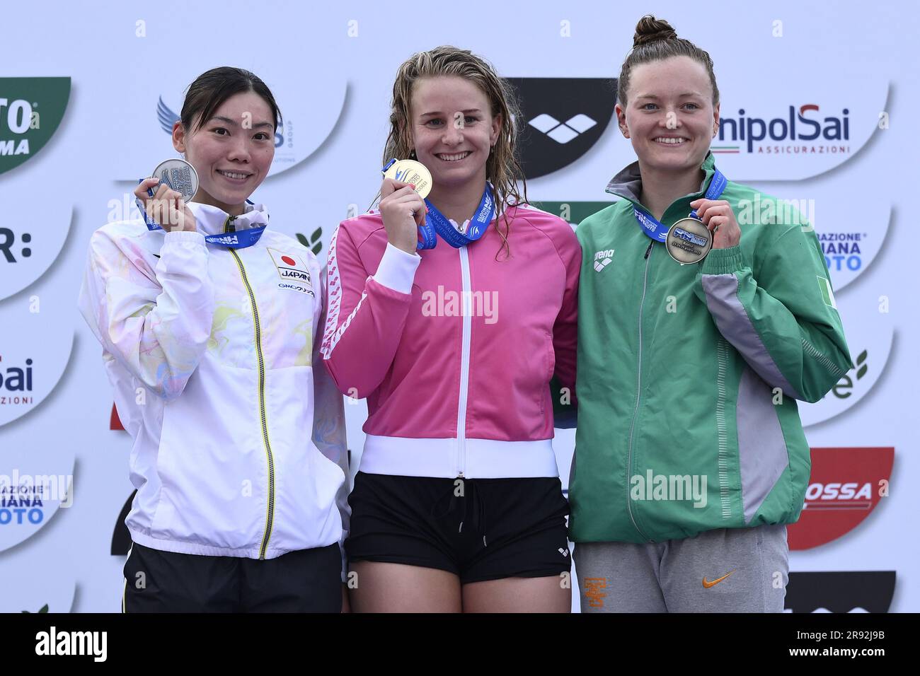 Rome, Italy. 23rd June, 2023. Reona Aoki (JPN), Tes Schouten (NED) and ...