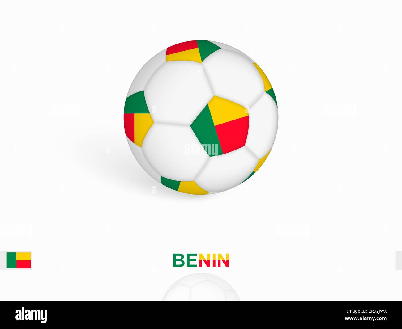Soccer ball with the Benin flag, football sport equipment. Vector ...