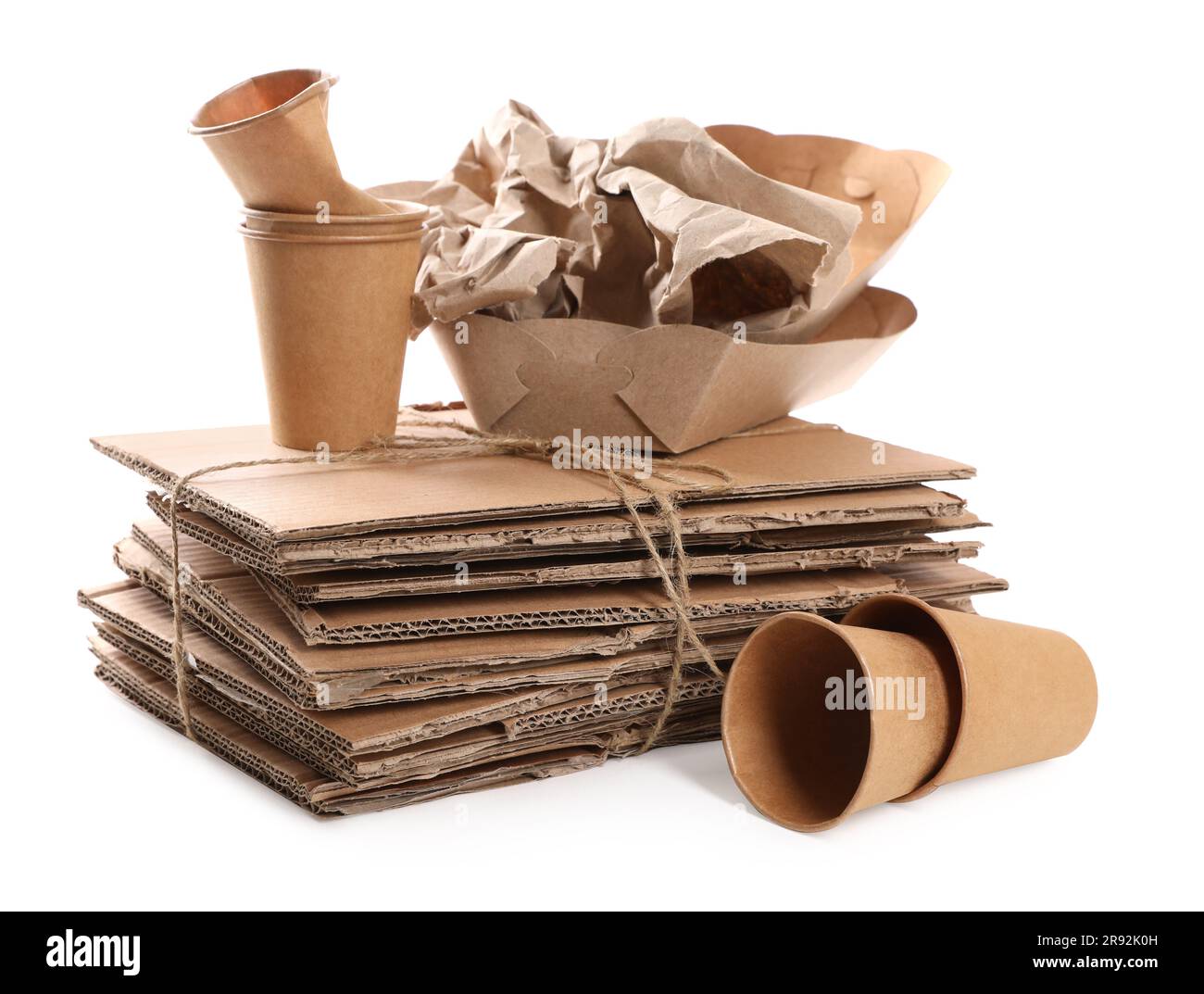 Heap of waste paper isolated on white Stock Photo - Alamy