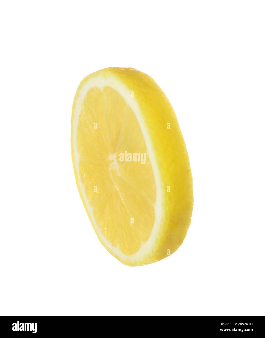 Fresh ripe lemon slice isolated on white Stock Photo - Alamy
