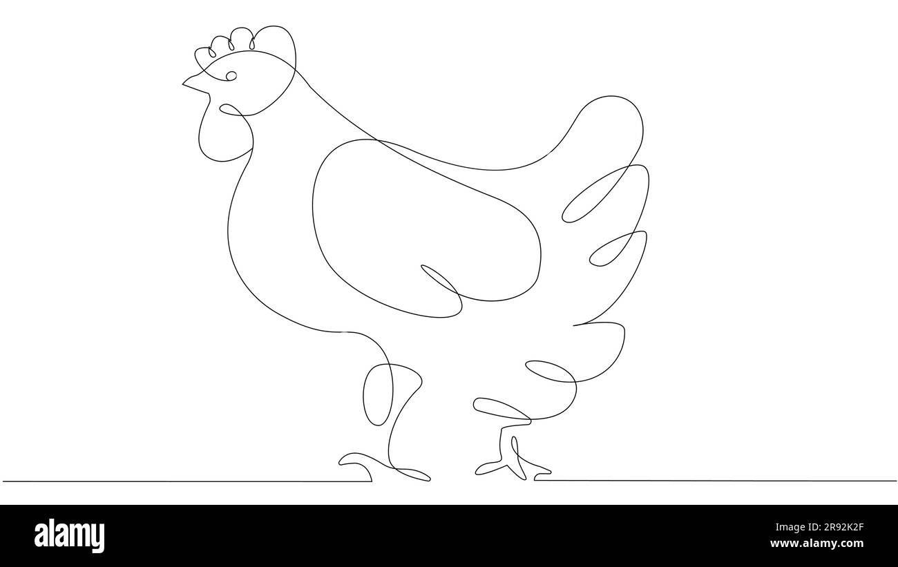 Chicken continious simple line concept Stock Vector Image & Art - Alamy