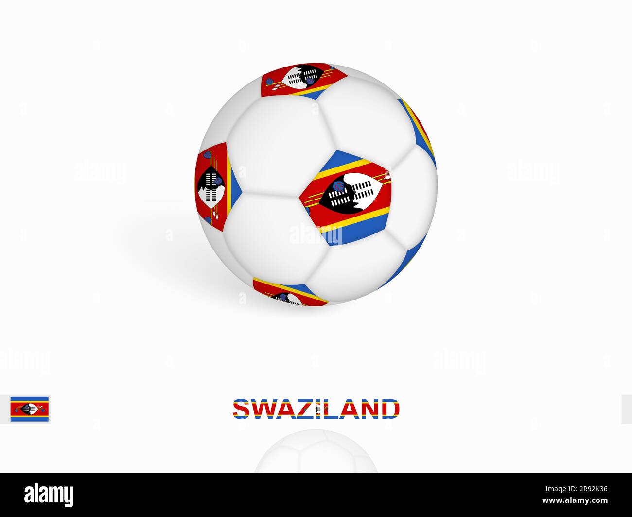 Soccer ball with the Swaziland flag, football sport equipment. Vector ...