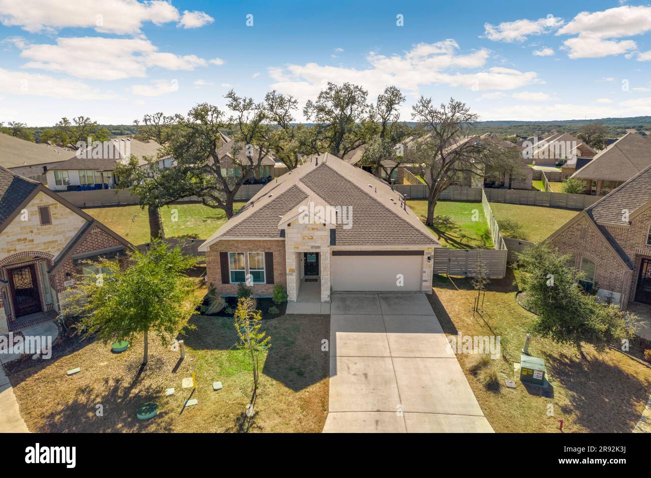 a neighborhood with homes Stock Photo - Alamy