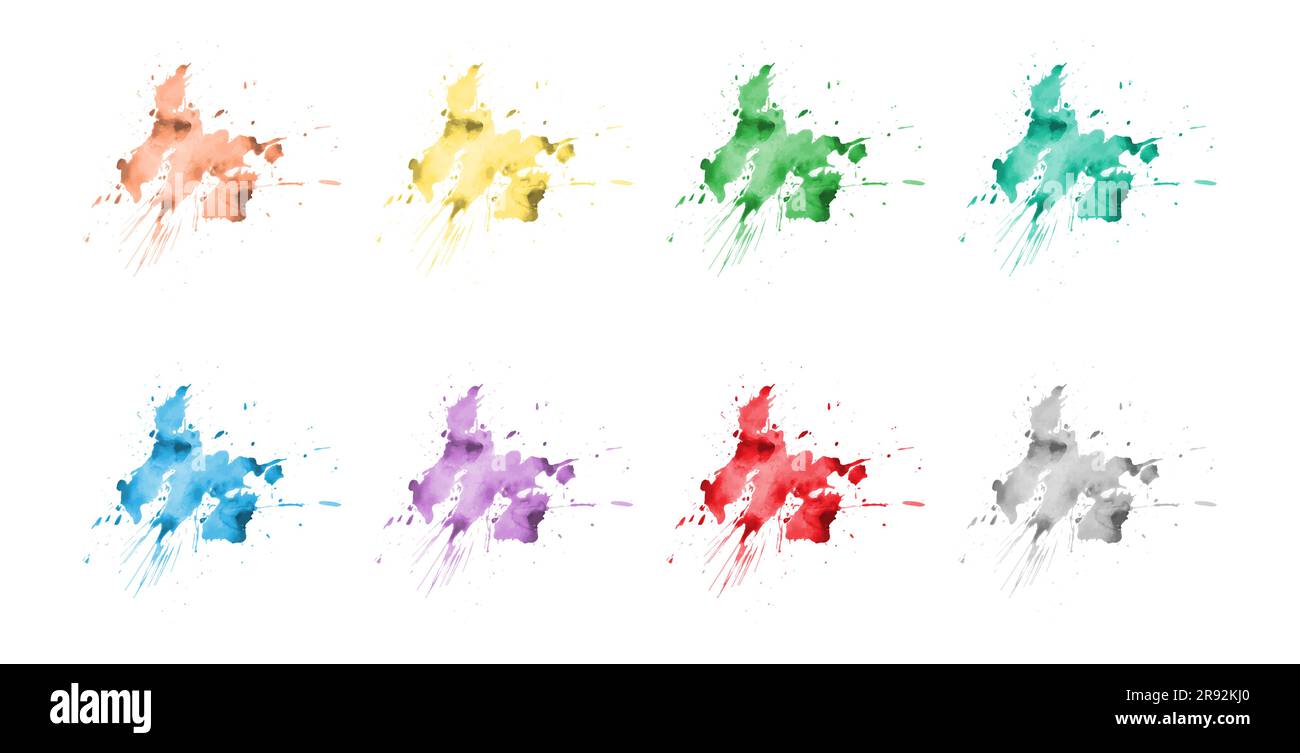 A set of colored blots, brushstroke. Template for creative design ...