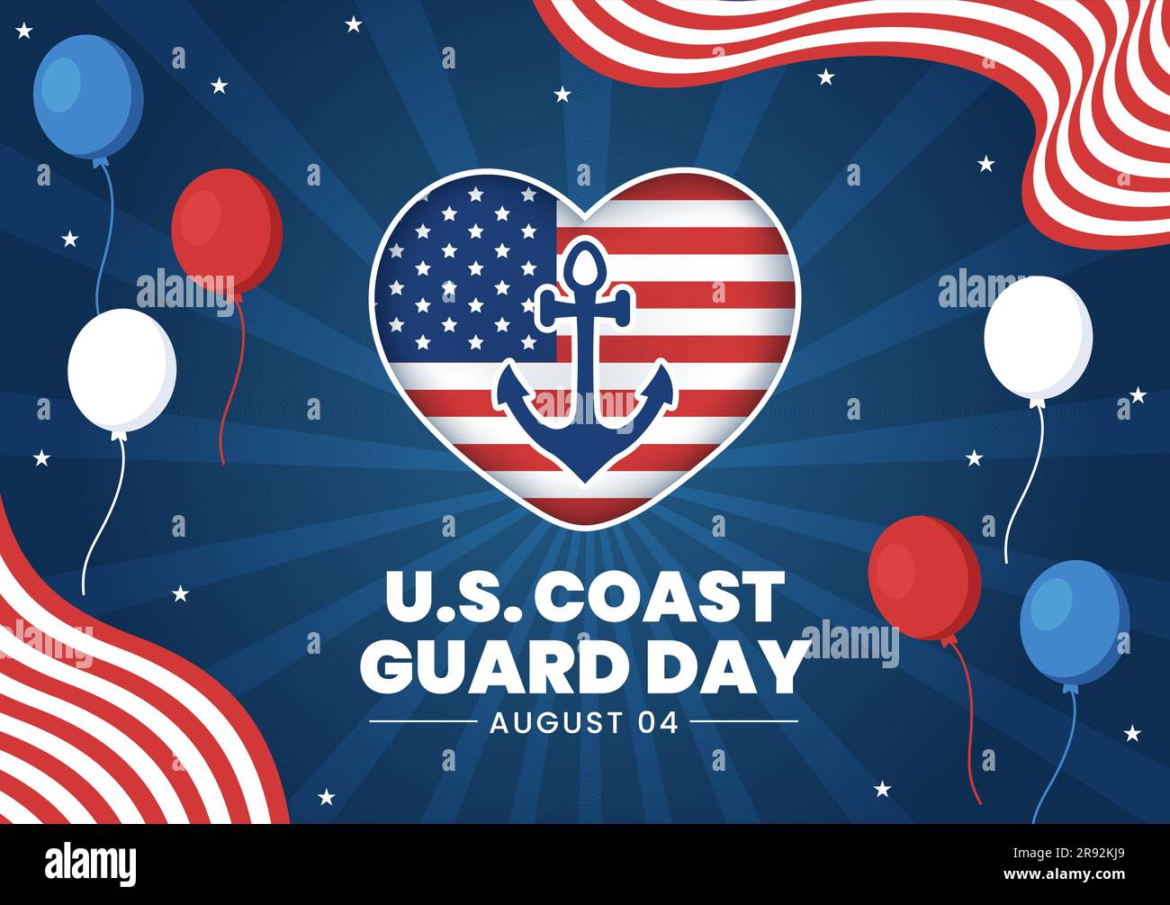 United States Coast Guard Day Vector Illustration on August 4 with ...