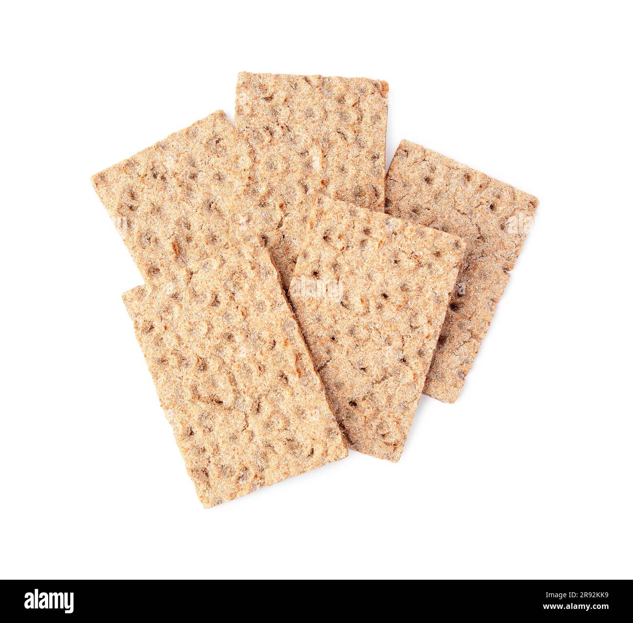 Fresh crunchy crispbreads on white background, top view Stock Photo - Alamy