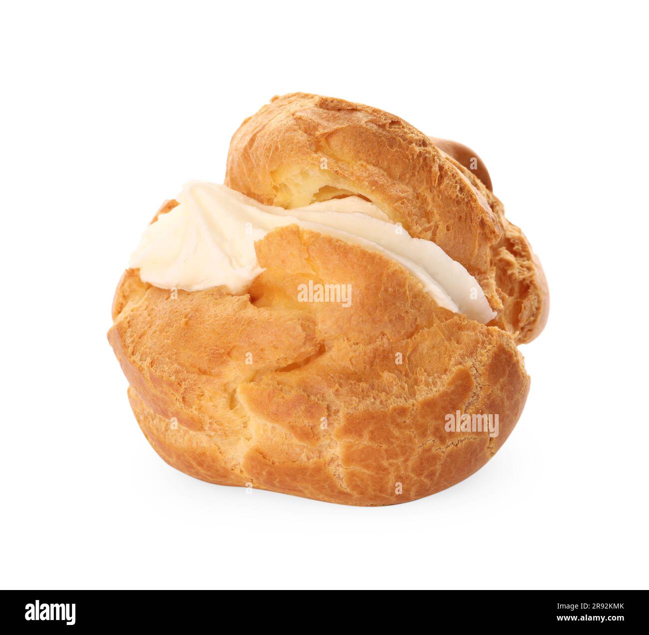 Delicious profiterole with cream filling isolated on white Stock Photo ...
