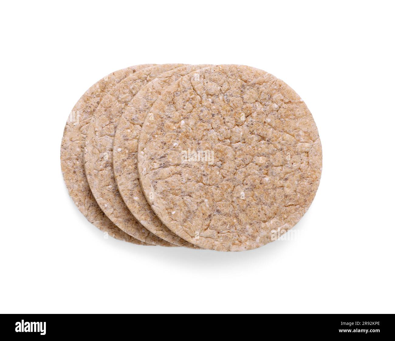 Fresh crunchy crispbreads on white background, top view Stock Photo - Alamy