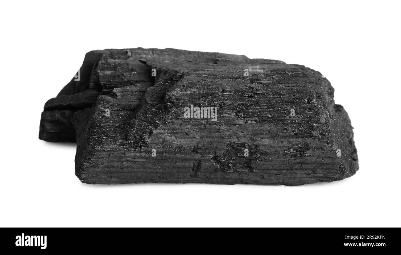 Piece of coal isolated on white. Mineral deposits Stock Photo - Alamy