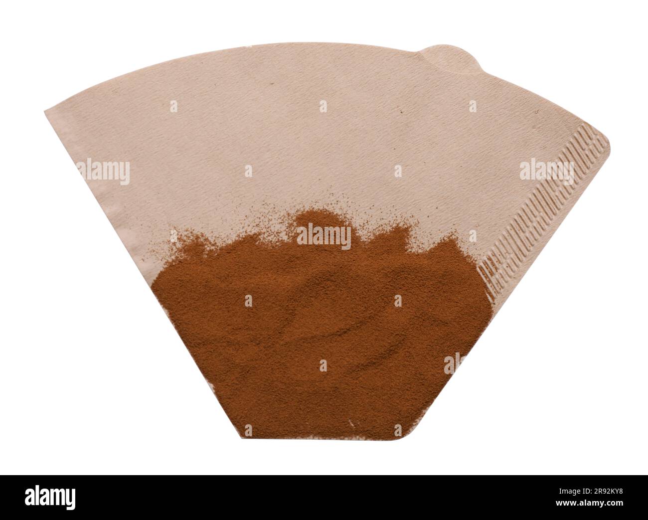 Paper filter and instant coffee powder isolated on white, top view ...