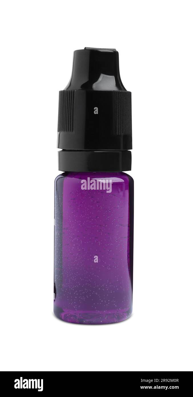 Bottle of purple food coloring isolated on white Stock Photo - Alamy