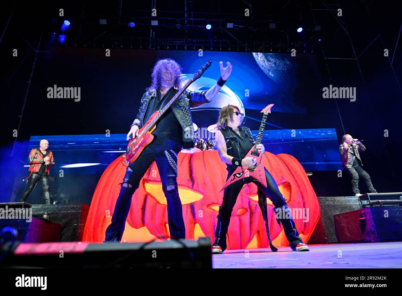 The German power? and heavy metal band Helloween during a performance ...