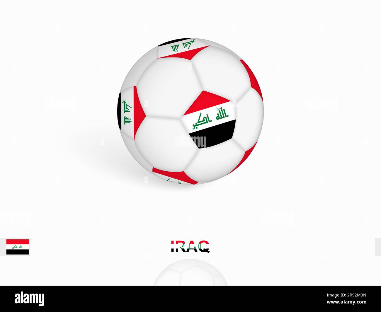 Soccer ball with the Iraq flag, football sport equipment. Vector ...
