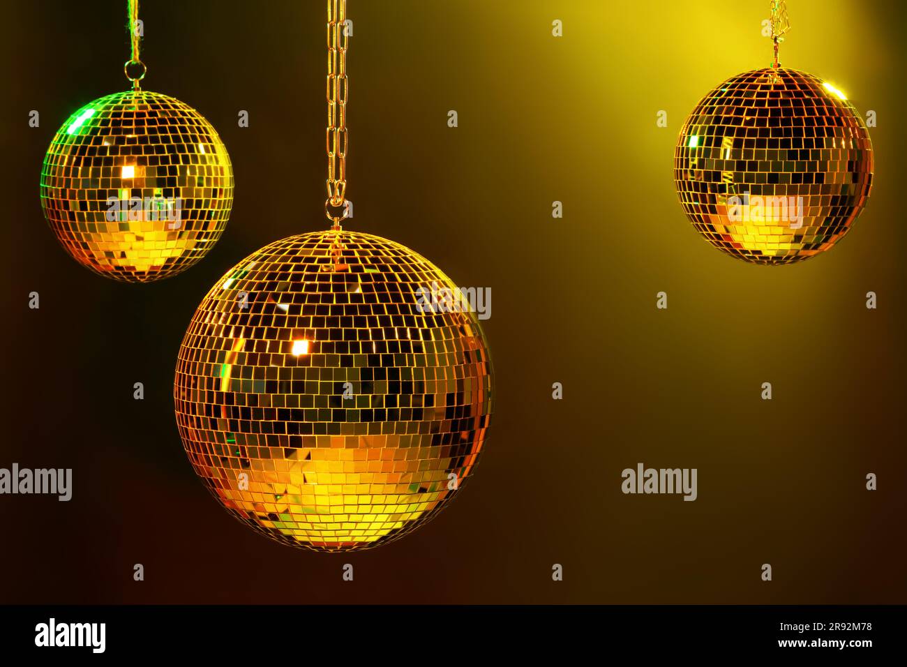 Three shiny disco balls hi-res stock photography and images - Alamy