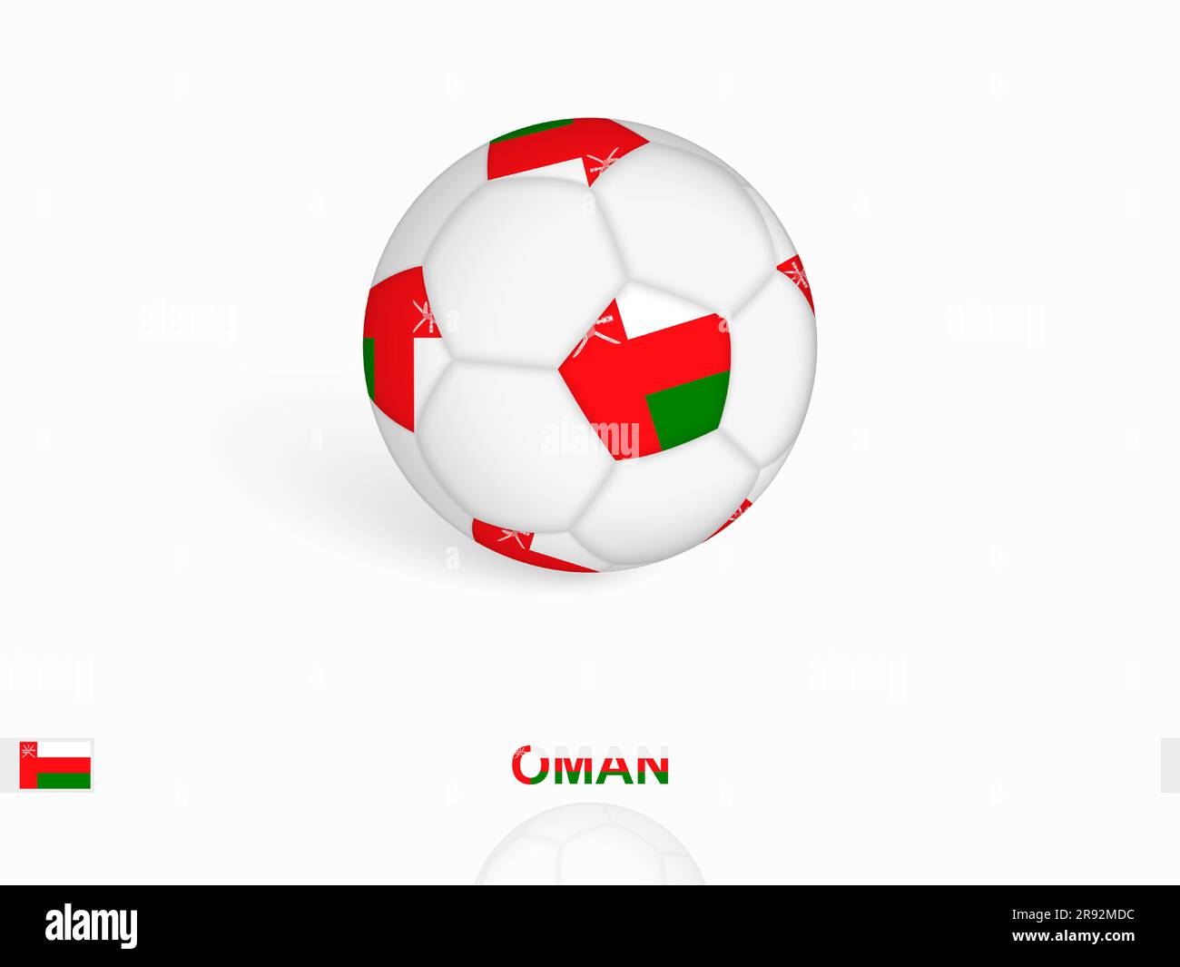 Soccer ball with the Oman flag, football sport equipment. Vector ...
