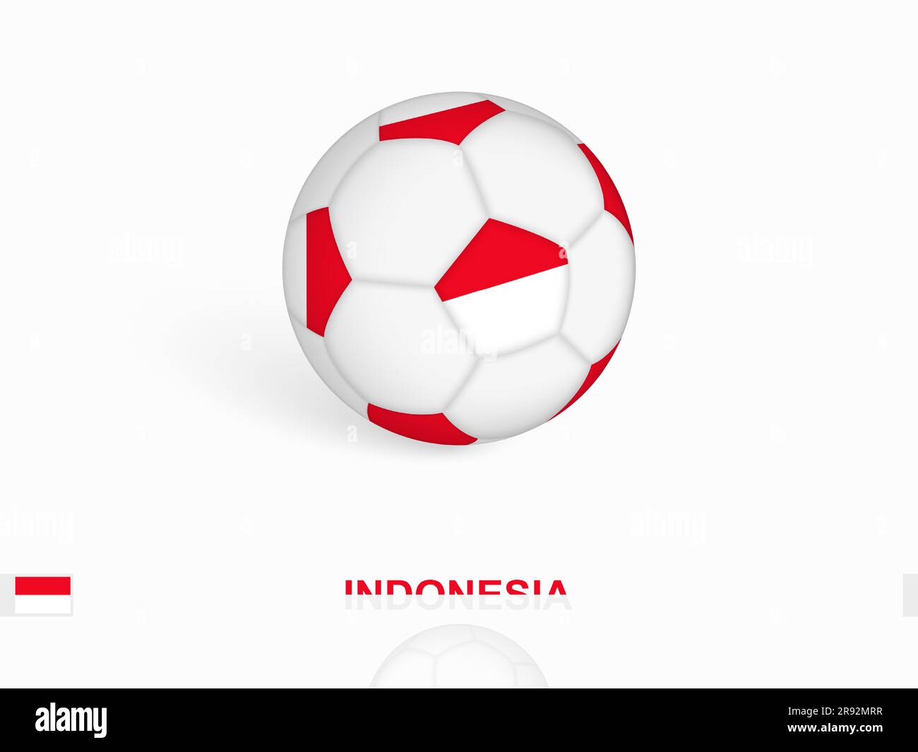 Soccer ball with the Indonesia flag, football sport equipment. Vector ...