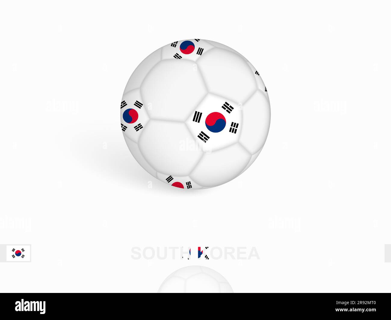 Soccer ball with the South Korea flag, football sport equipment. Vector ...