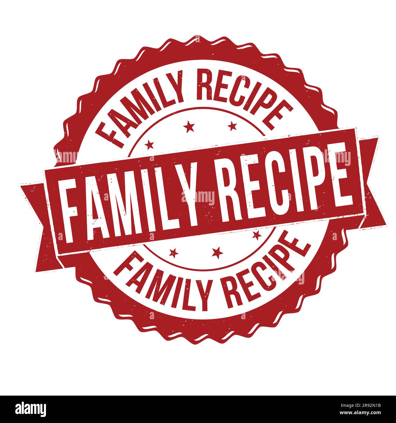 Family recipe grunge rubber stamp on white background, vector ...