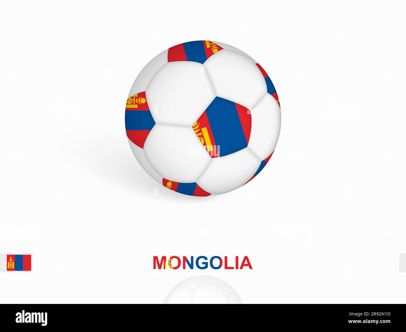 Soccer ball with the Mongolia flag, football sport equipment. Vector ...