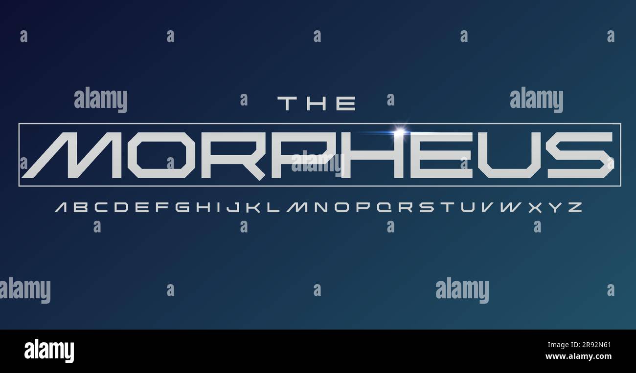 Wide font, bold and strong alphabet, geometric subtle letters with ...