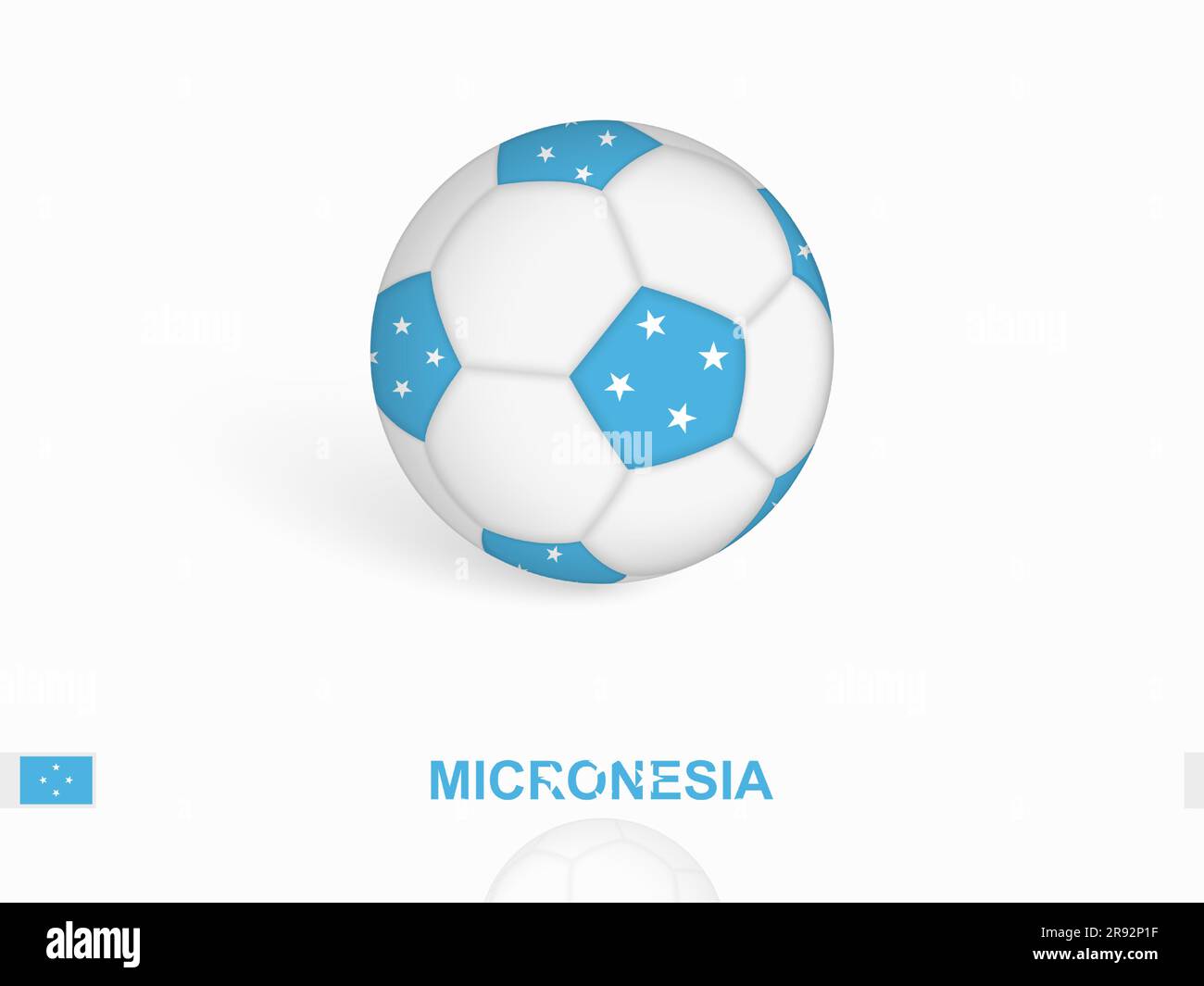 Soccer ball with the Micronesia flag, football sport equipment. Vector ...