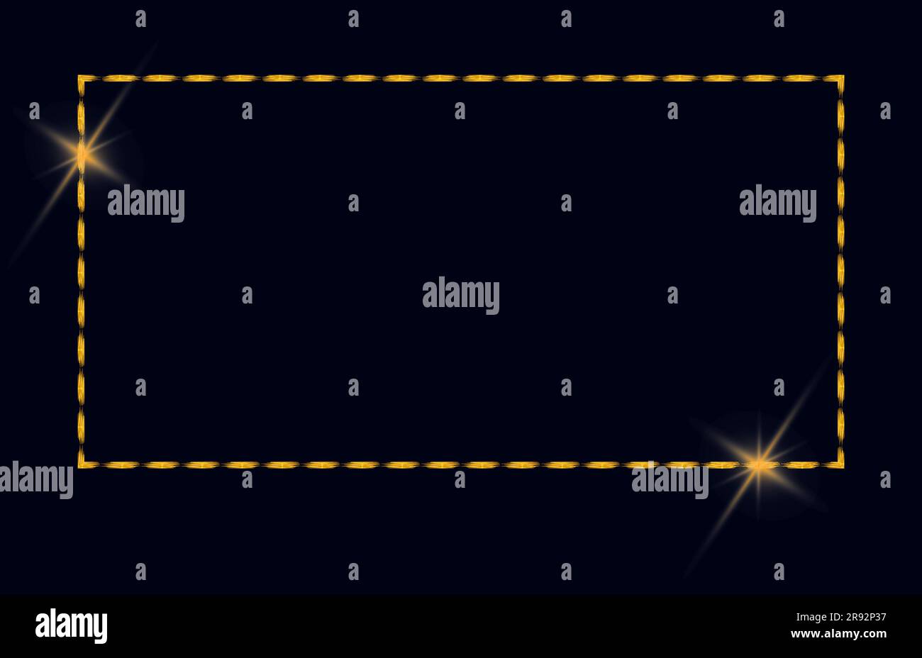 Gold thread Golden rectangle frame Decorative design element Vertical ...