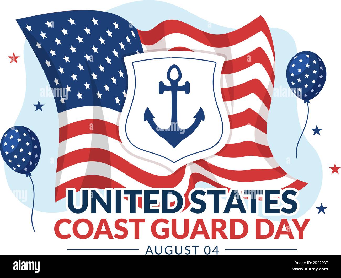 United States Coast Guard Day Vector Illustration on August 4 with ...