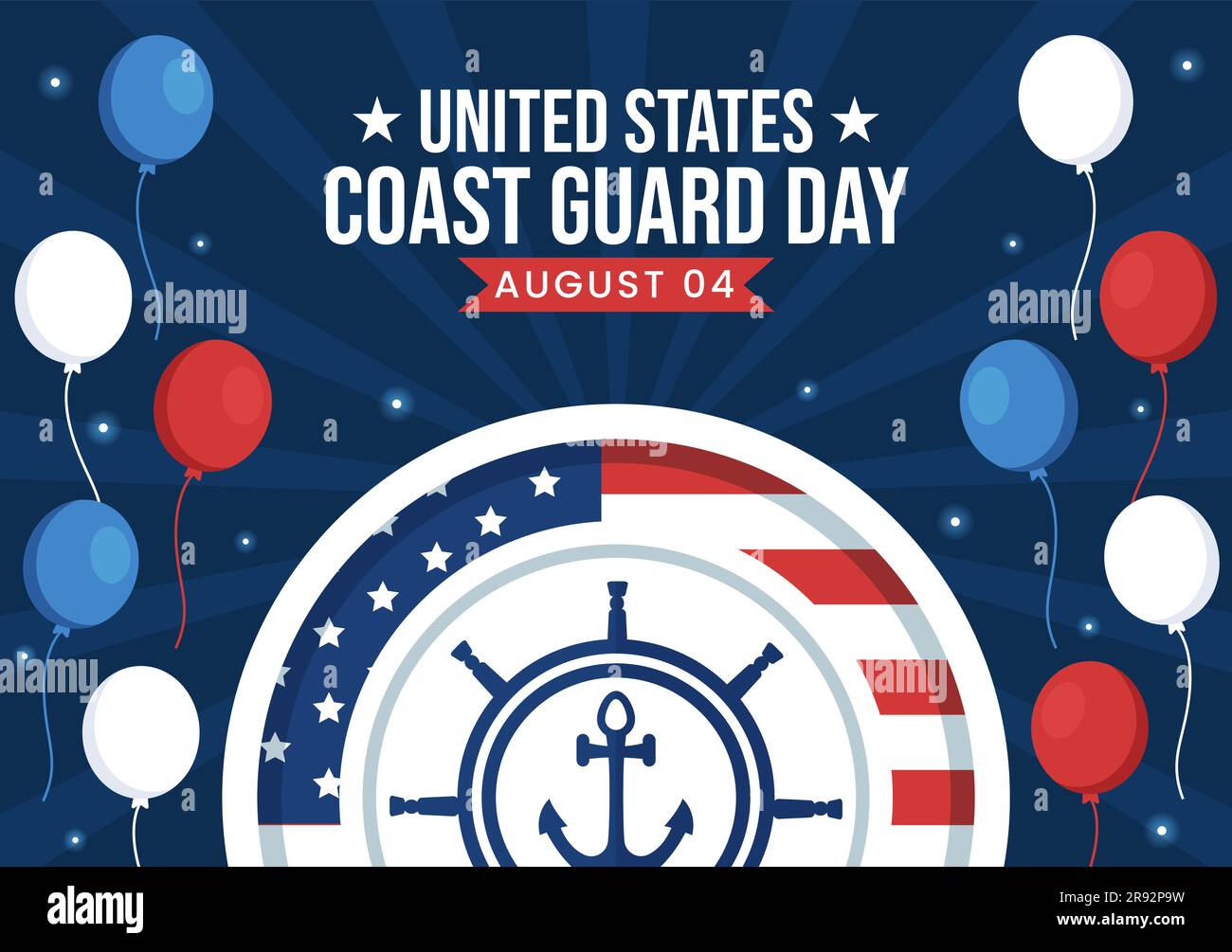 United States Coast Guard Day Vector Illustration on August 4 with ...