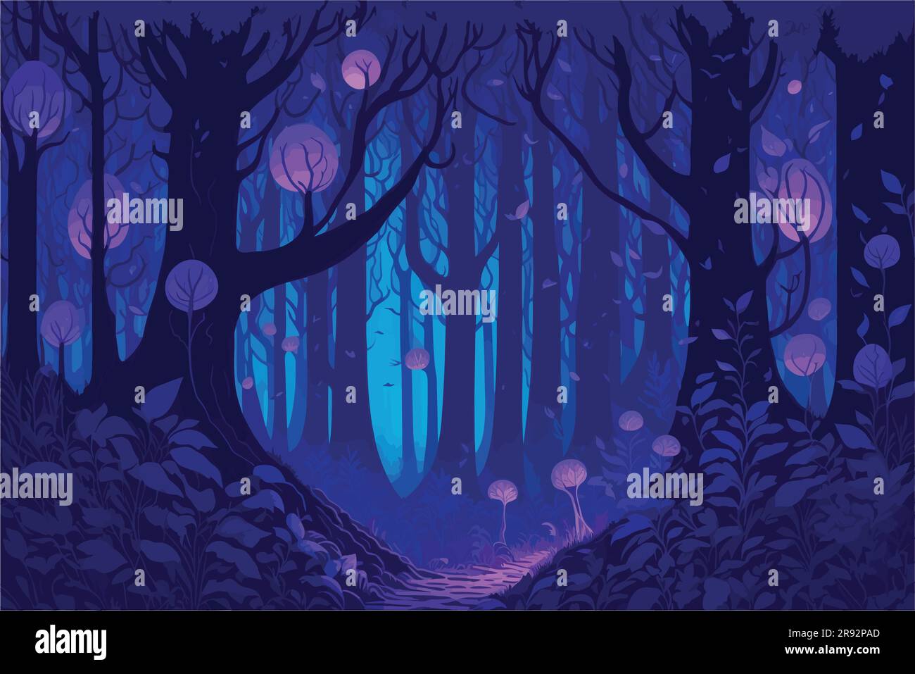 Nighttime Forest Background Nighttime Magical Forest Firefly