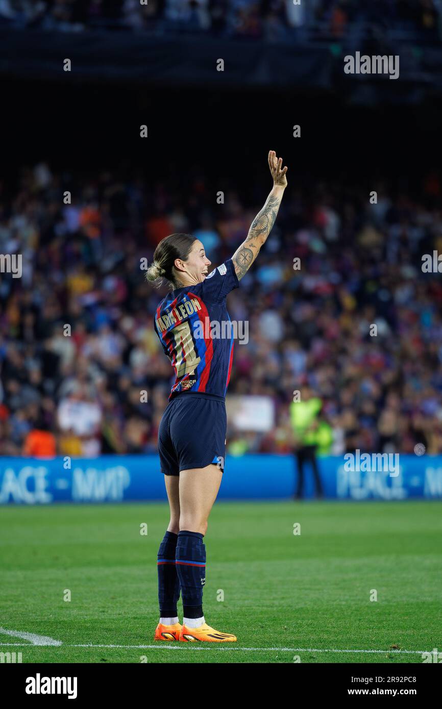 BARCELONA - APR 27: Maria Leon Mapi in action during the Women's ...
