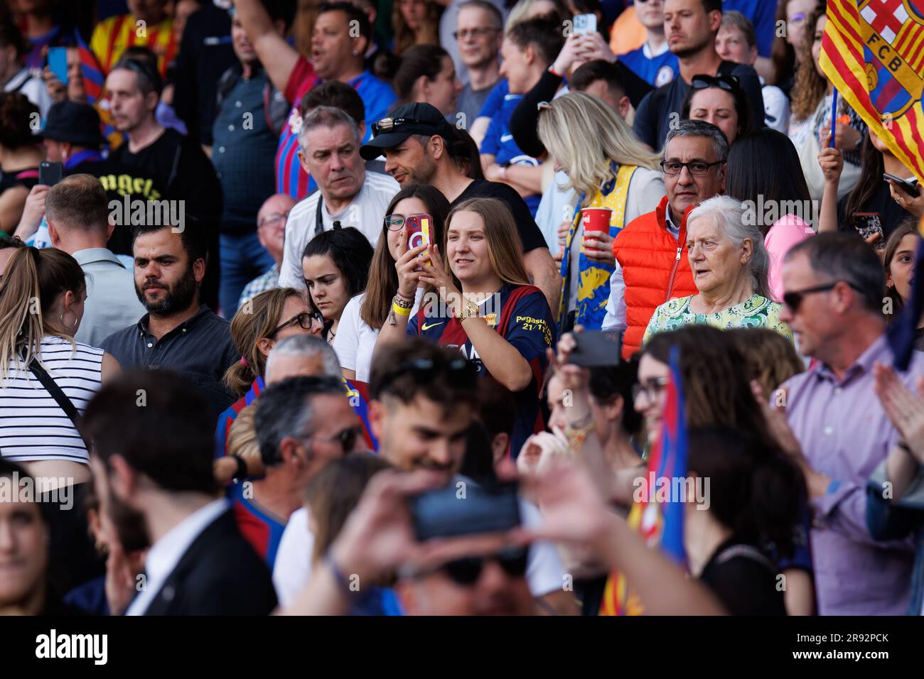 BARCELONA - APR 27: Fans during the Women's Champions League match ...