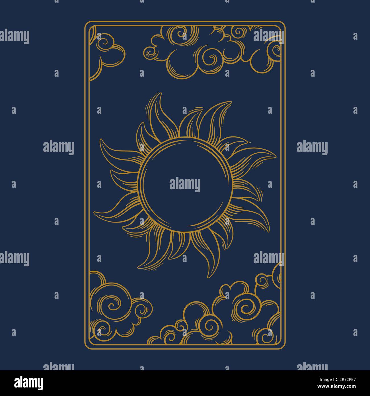Tarot aesthetic golden card. Magic tarot design for oracle card covers ...