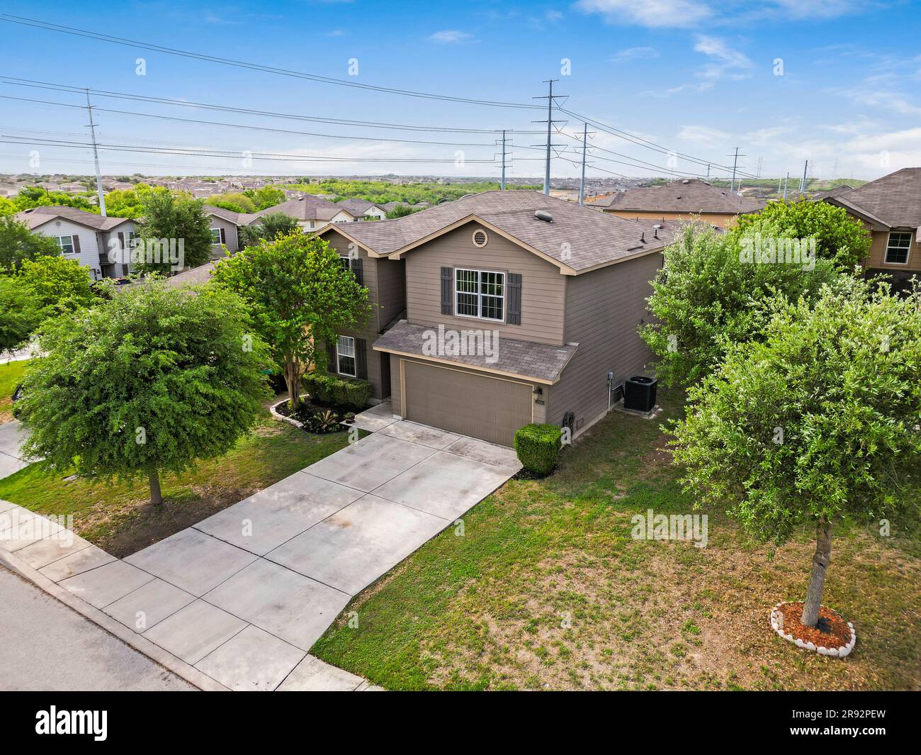 a neighborhood with homes Stock Photo - Alamy