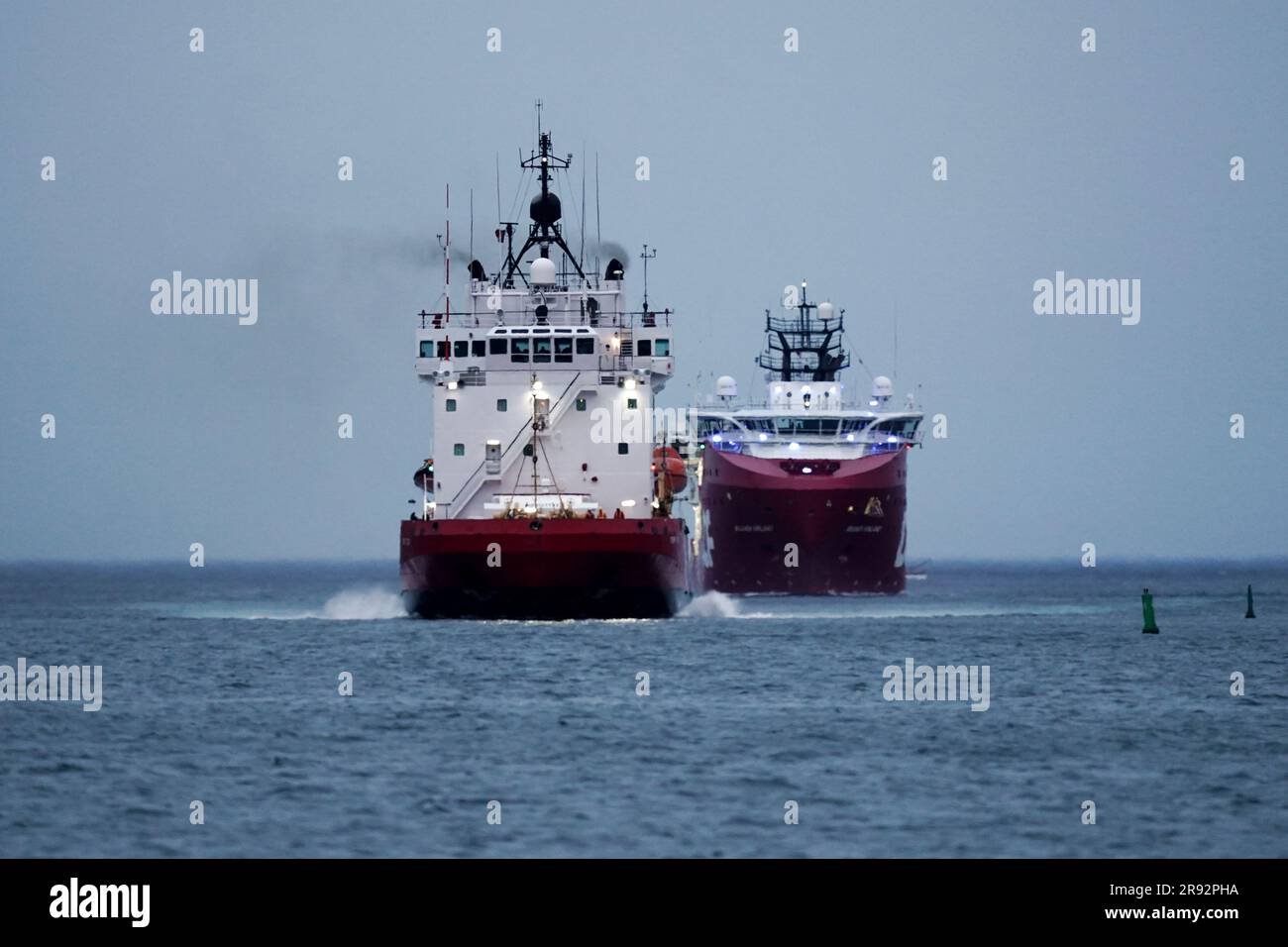 Canadian Coast Guard vessel Terry Fox (left), and Canadian vessel ...