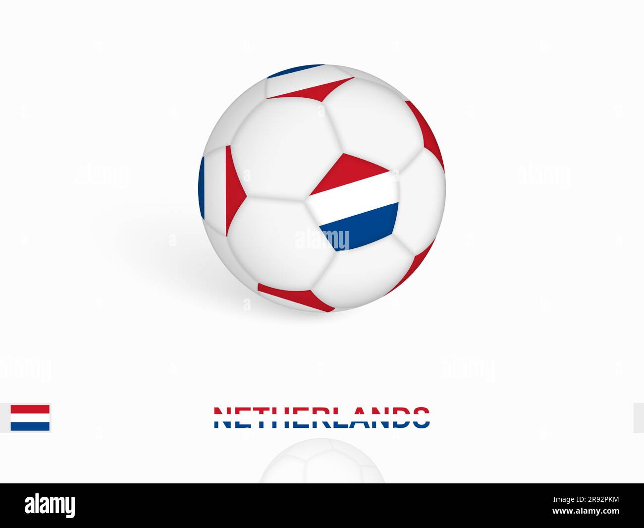 Soccer ball with the Netherlands flag, football sport equipment. Vector ...