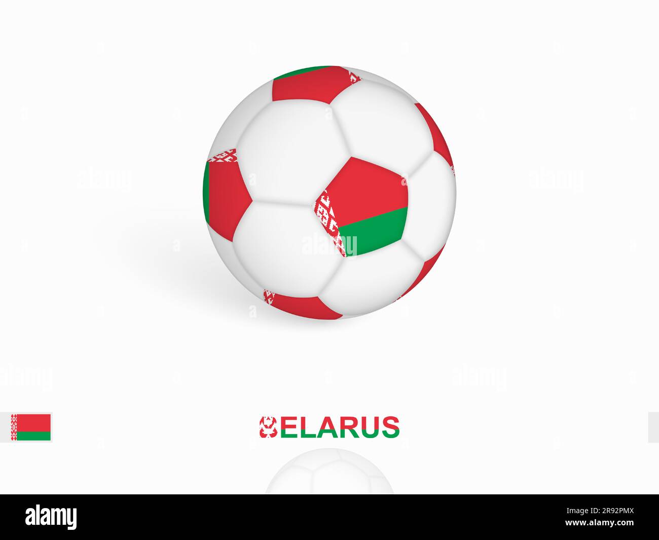 Soccer ball with the Belarus flag, football sport equipment. Vector ...