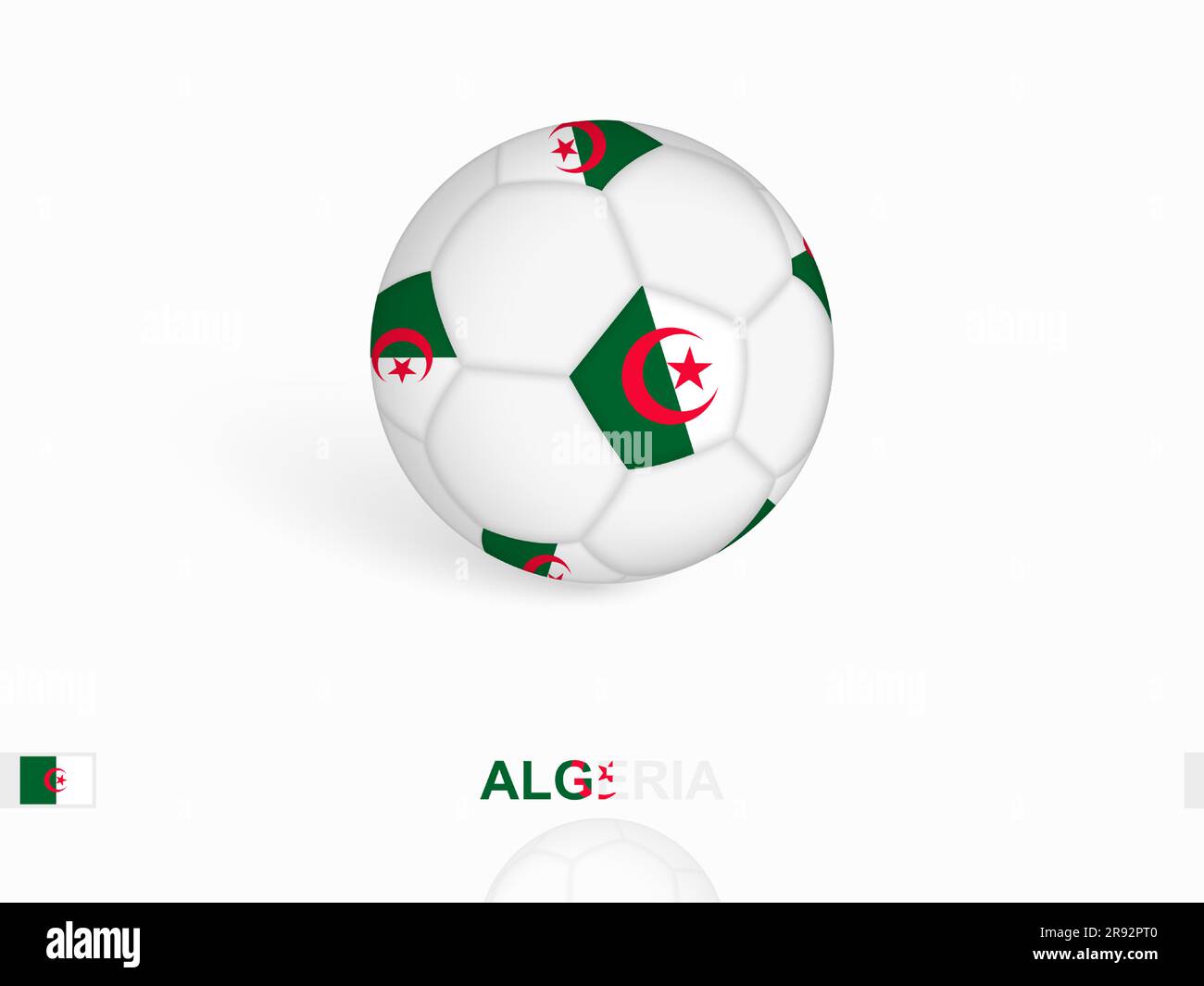 Soccer ball with the Algeria flag, football sport equipment. Vector ...