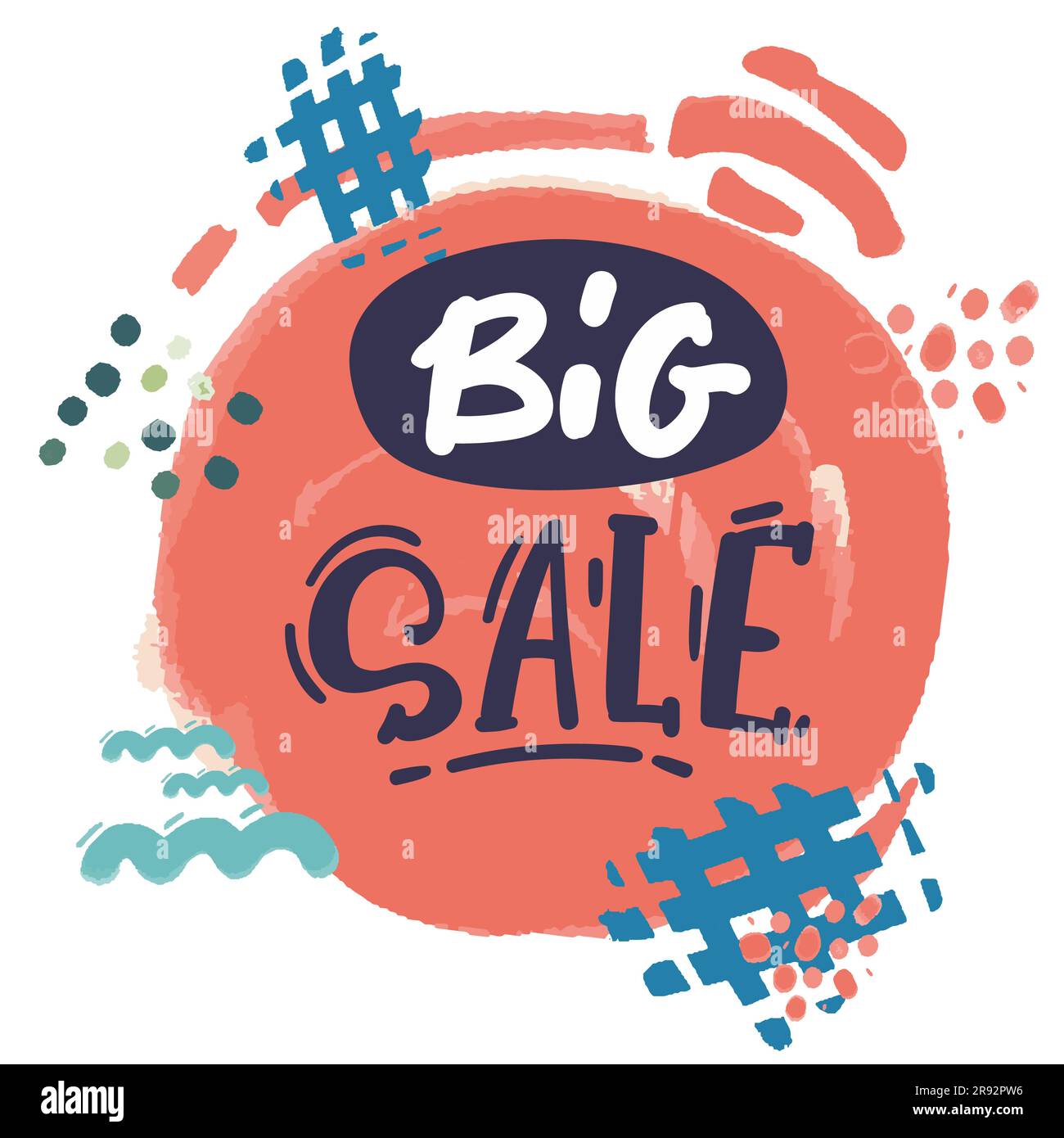 Big sale vector banner design. Big sale special offer text in circle badge tag element for ...
