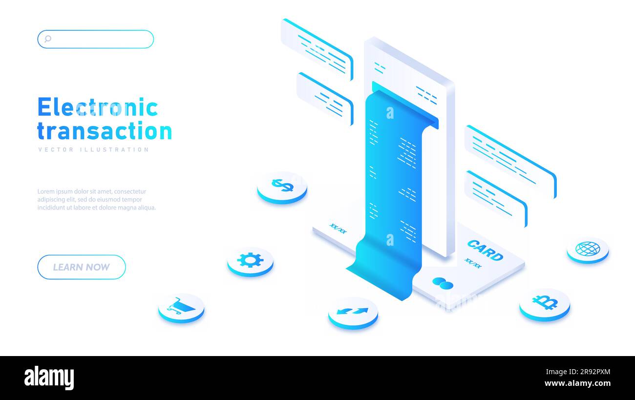 Electronic transaction white banner concept Stock Vector Image & Art ...