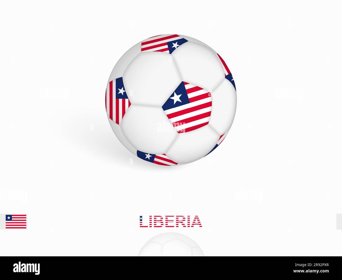 Soccer ball with the Liberia flag, football sport equipment. Vector ...